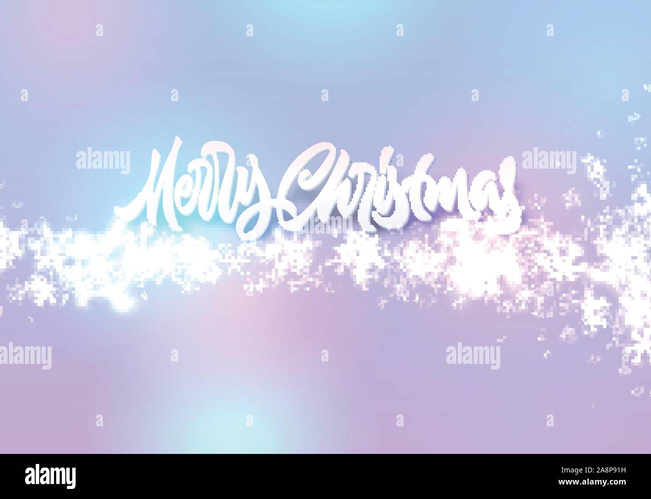 Christmas snowflakes background with falling snow and lettering or ...