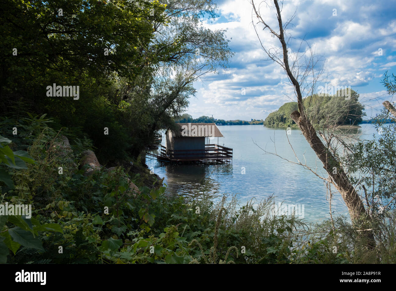 Splav on Sava river Stock Photo - Alamy