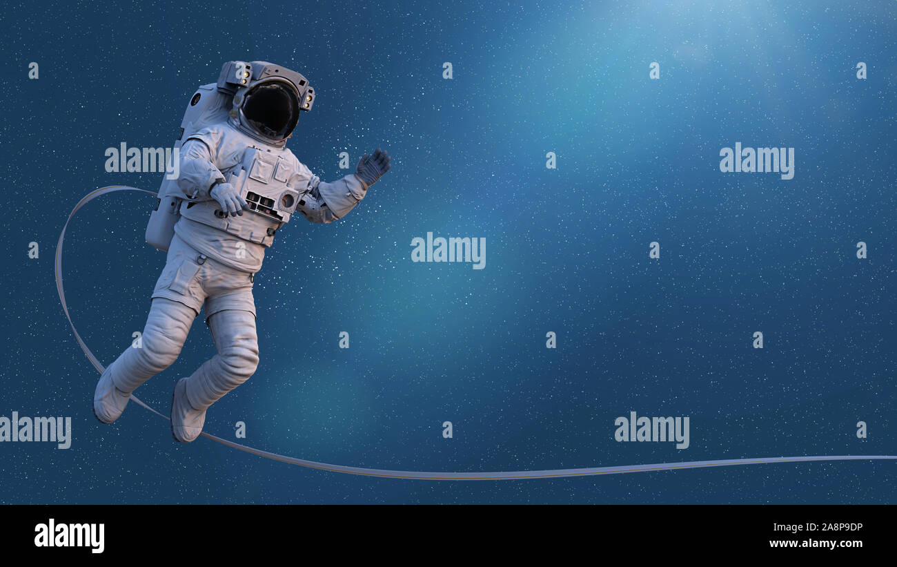astronaut in outer space lit by the stars Stock Photo - Alamy