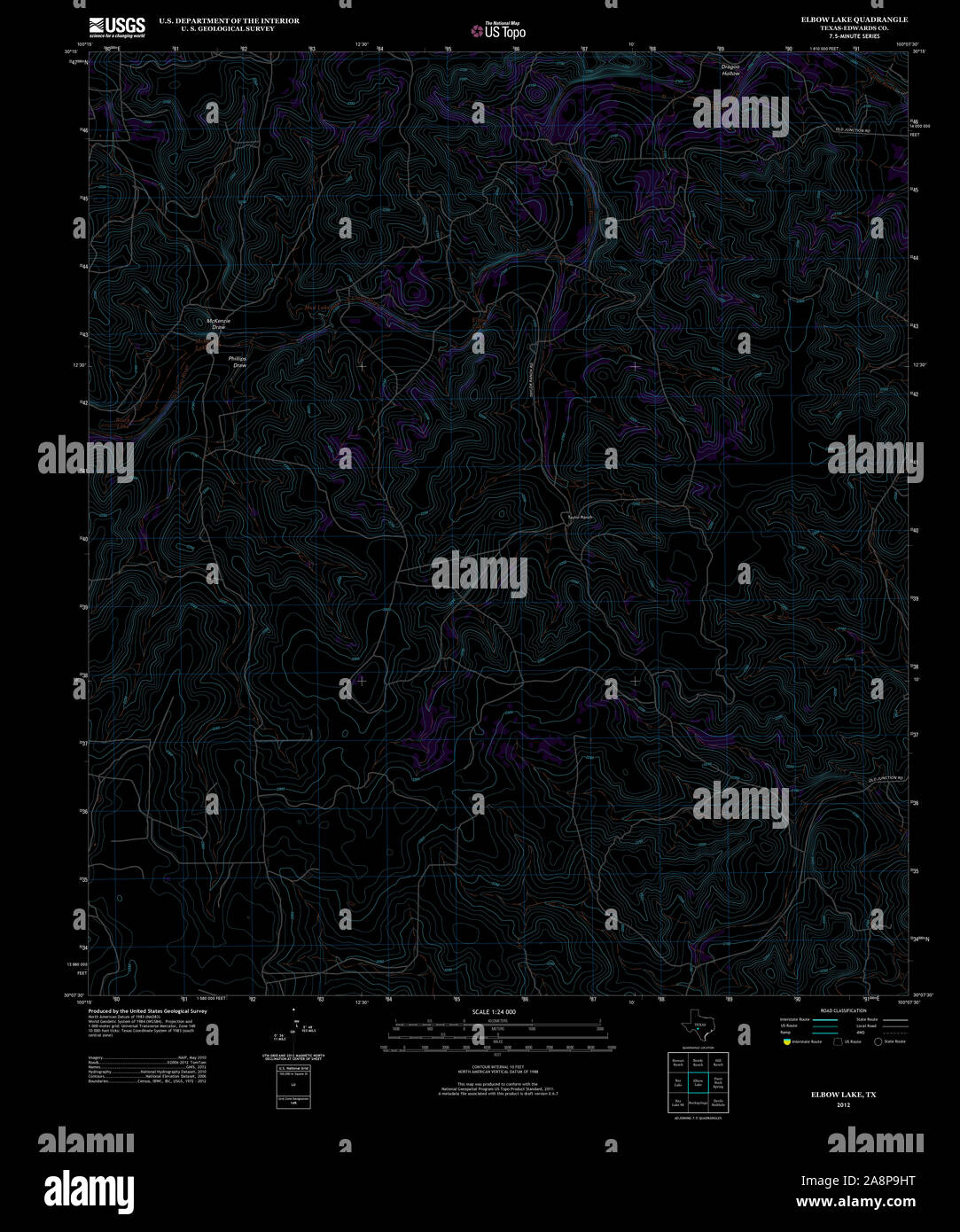 USGS TOPO Map Texas TX Elbow Lake 20121121 TM Inverted Restoration ...