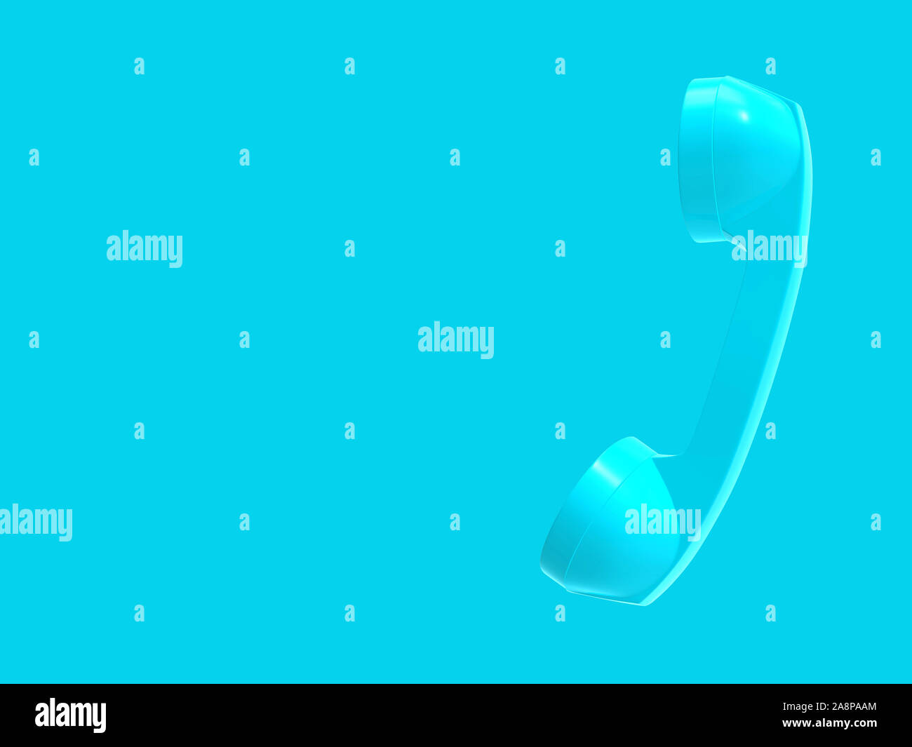 Telephone Handset Blue Color, 3D Rendering Stock Photo - Alamy