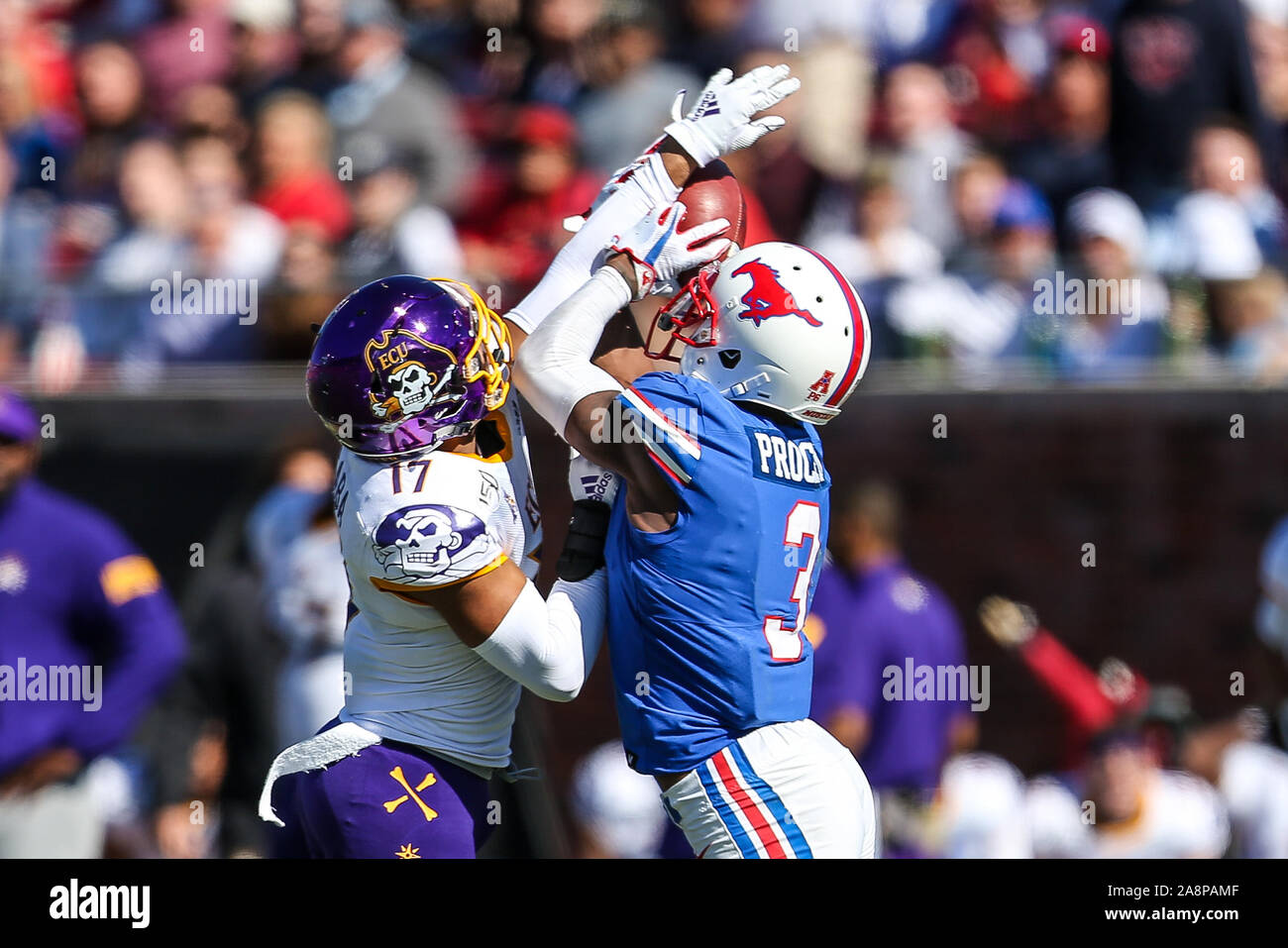 November 9, 2019, Dallas, Texas, U.S: Southern Methodist Mustangs wide ...
