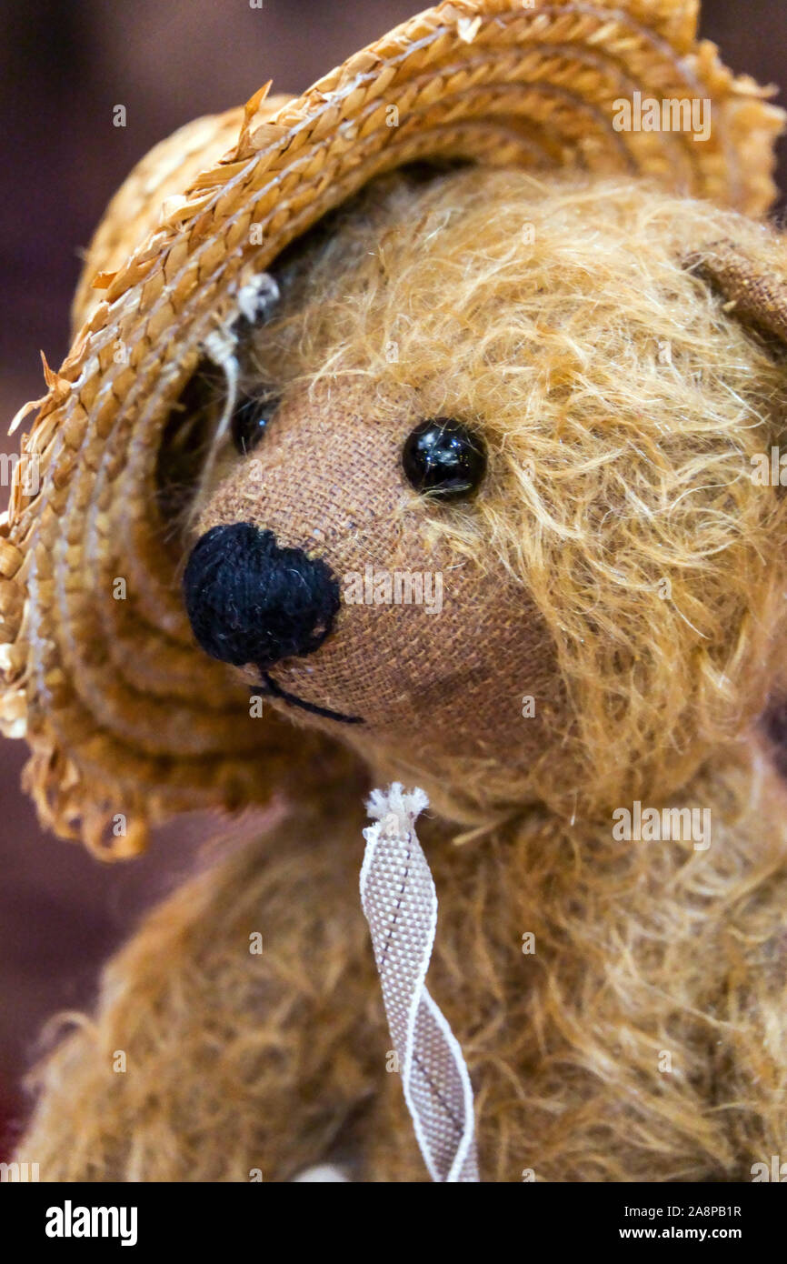 Teddy bear toy, hat Stock Photo - Alamy