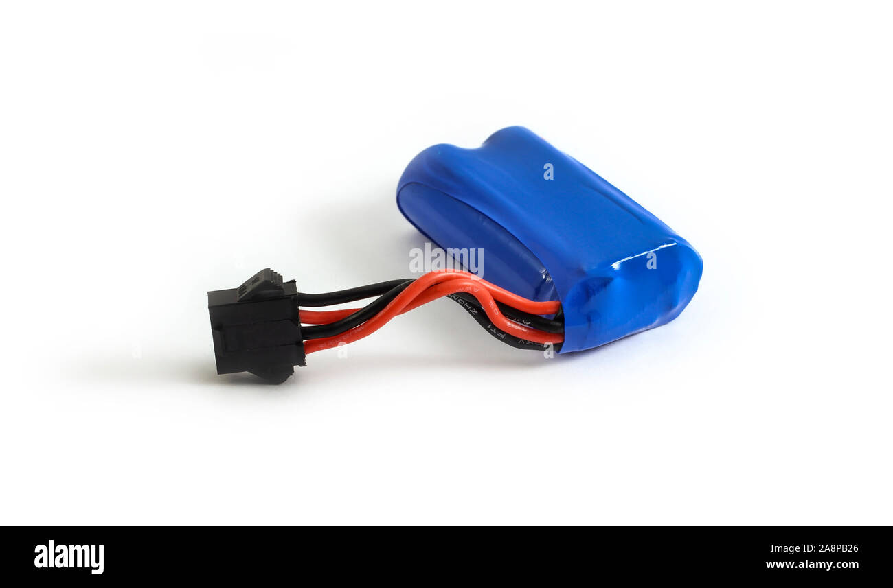 Rechargeable Li-ion battery with power plugs connector Stock Photo - Alamy