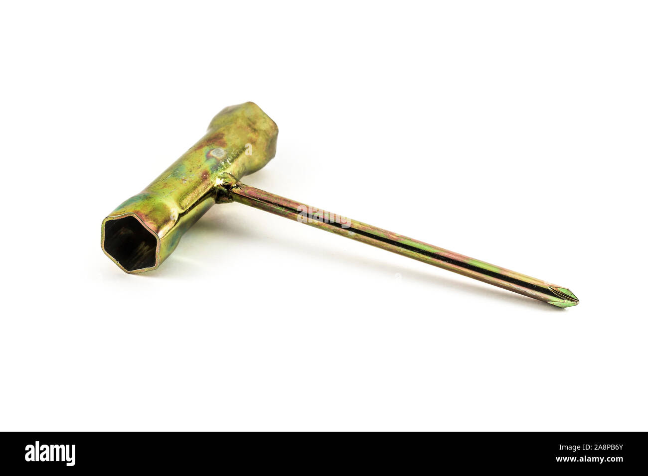 Universal screwdriver with a wrench isolated on a white background ...