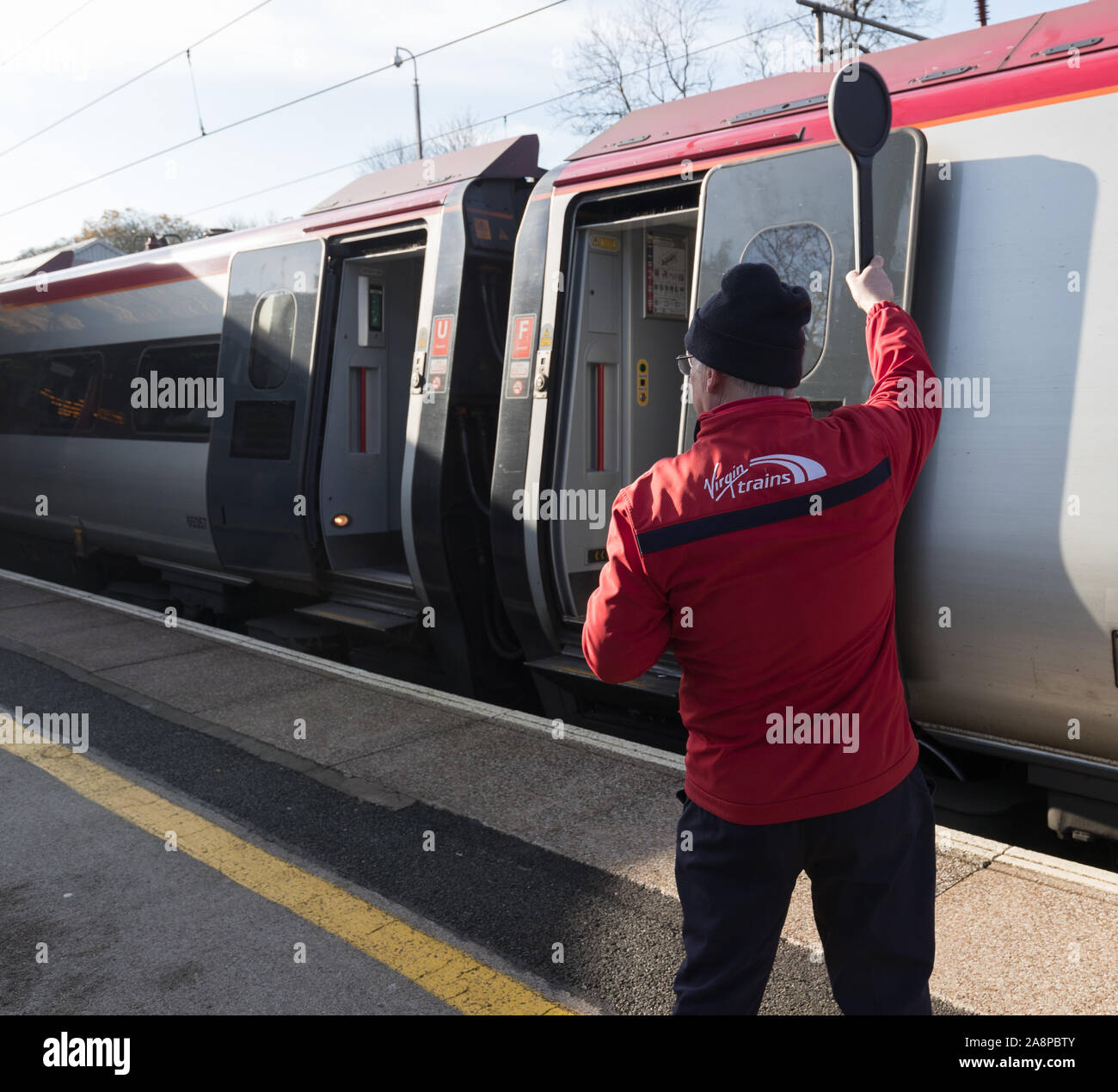 Virgin Rail Team Staff Stock Photo - Alamy