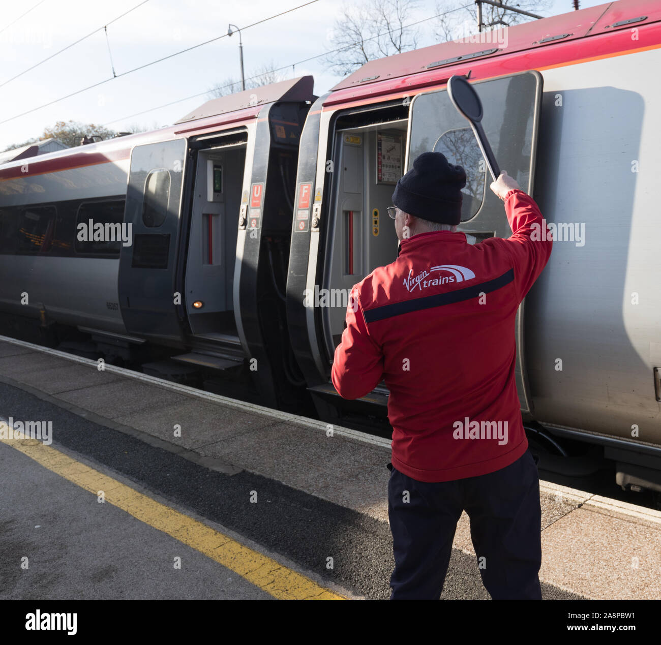 Virgin Rail Team Staff Stock Photo - Alamy
