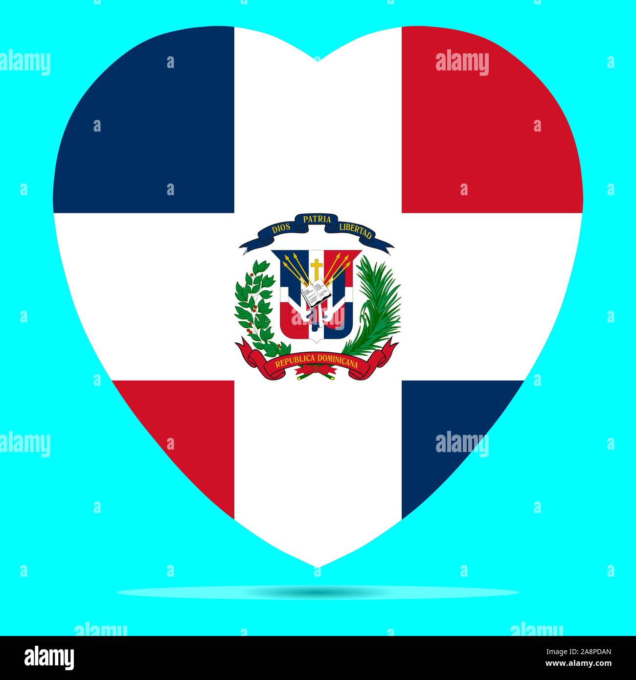 Dominican republic Flag In Heart Shape Vector illustration eps 10 Stock ...