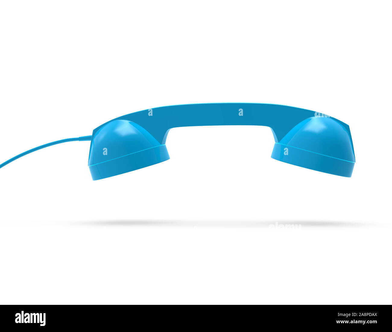 Telephone Handset Blue 3D Rendering Stock Photo - Alamy