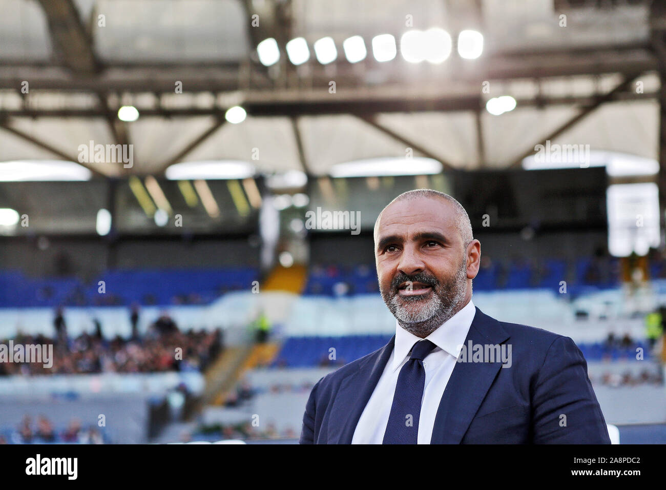 Rome, Italy. 10th Nov, 2019. Lecce head coach Fabio Liverani on the ...