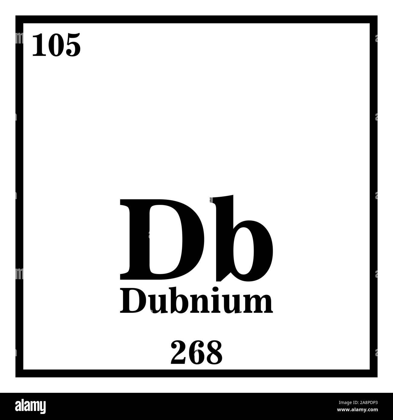 Dubnium Periodic Table of the Elements Vector illustration eps 10 Stock ...