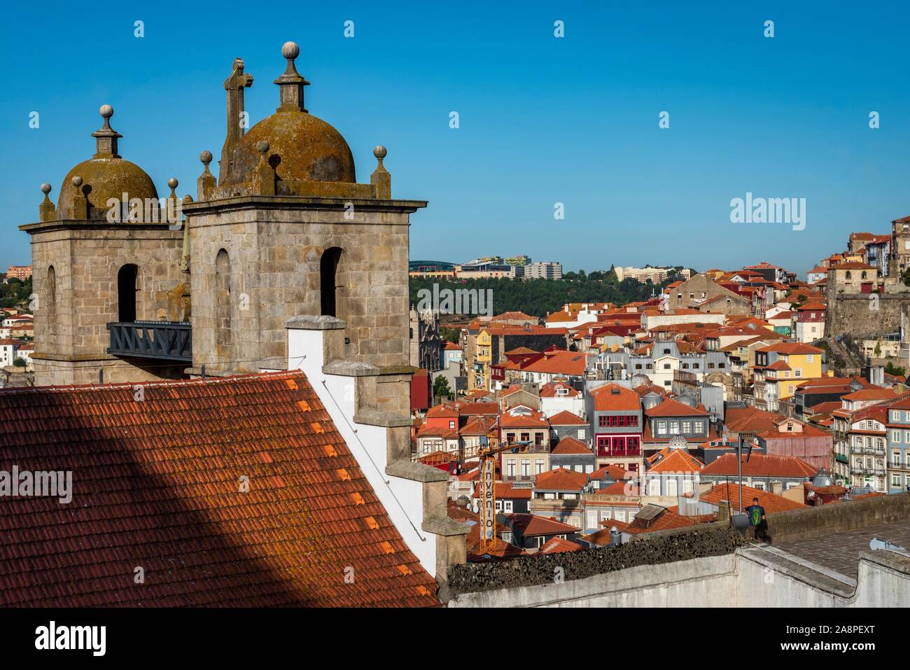 Double church towers hi-res stock photography and images - Alamy