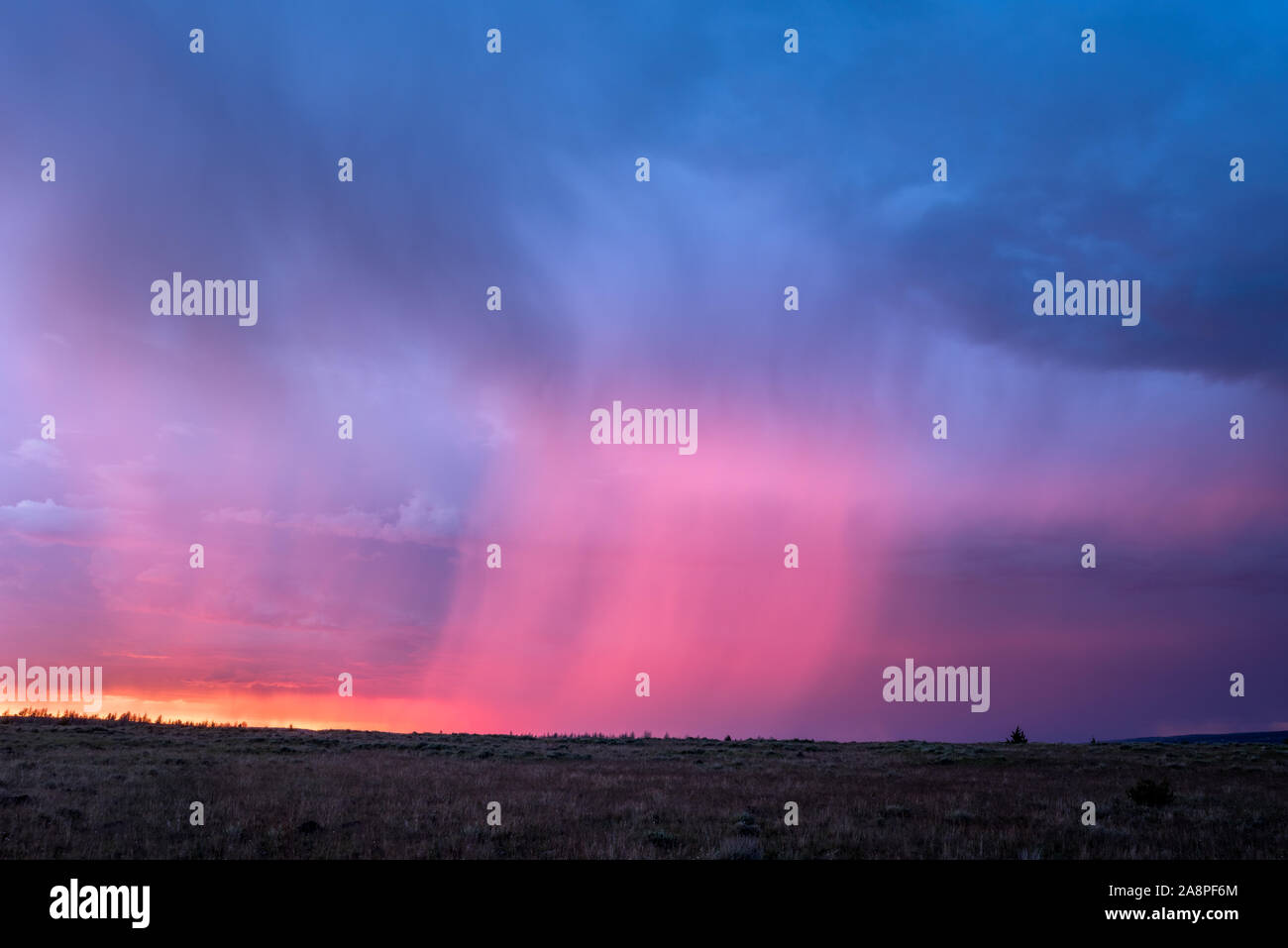 Sunset storm, Southeast Oregon Stock Photo - Alamy