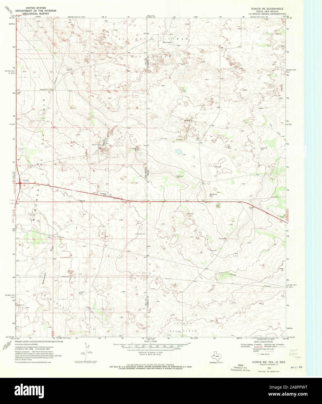 Eunice map hi-res stock photography and images - Alamy