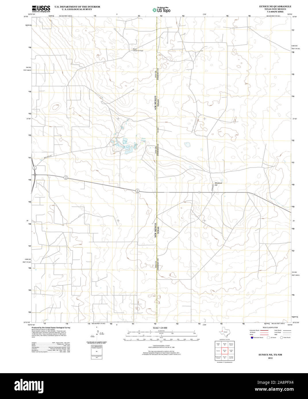 Eunice map hi-res stock photography and images - Alamy