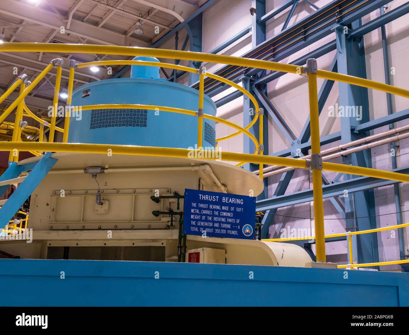Power plant generator inside Flaming Gorge Dam, Flaming Gorge National ...