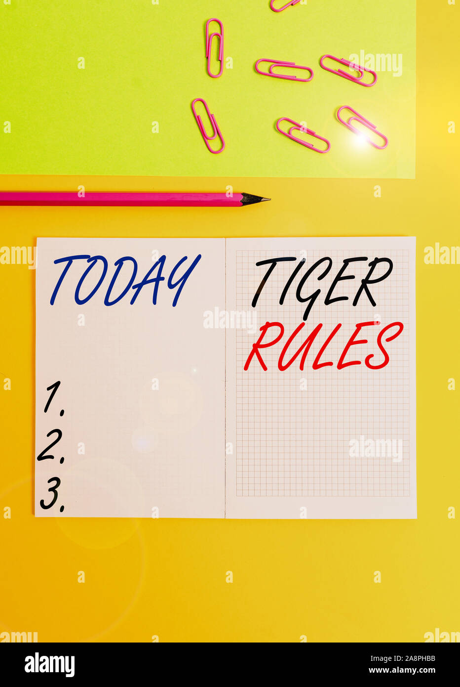 Handwriting text writing Tiger Rules. Conceptual photo Willpower and ...