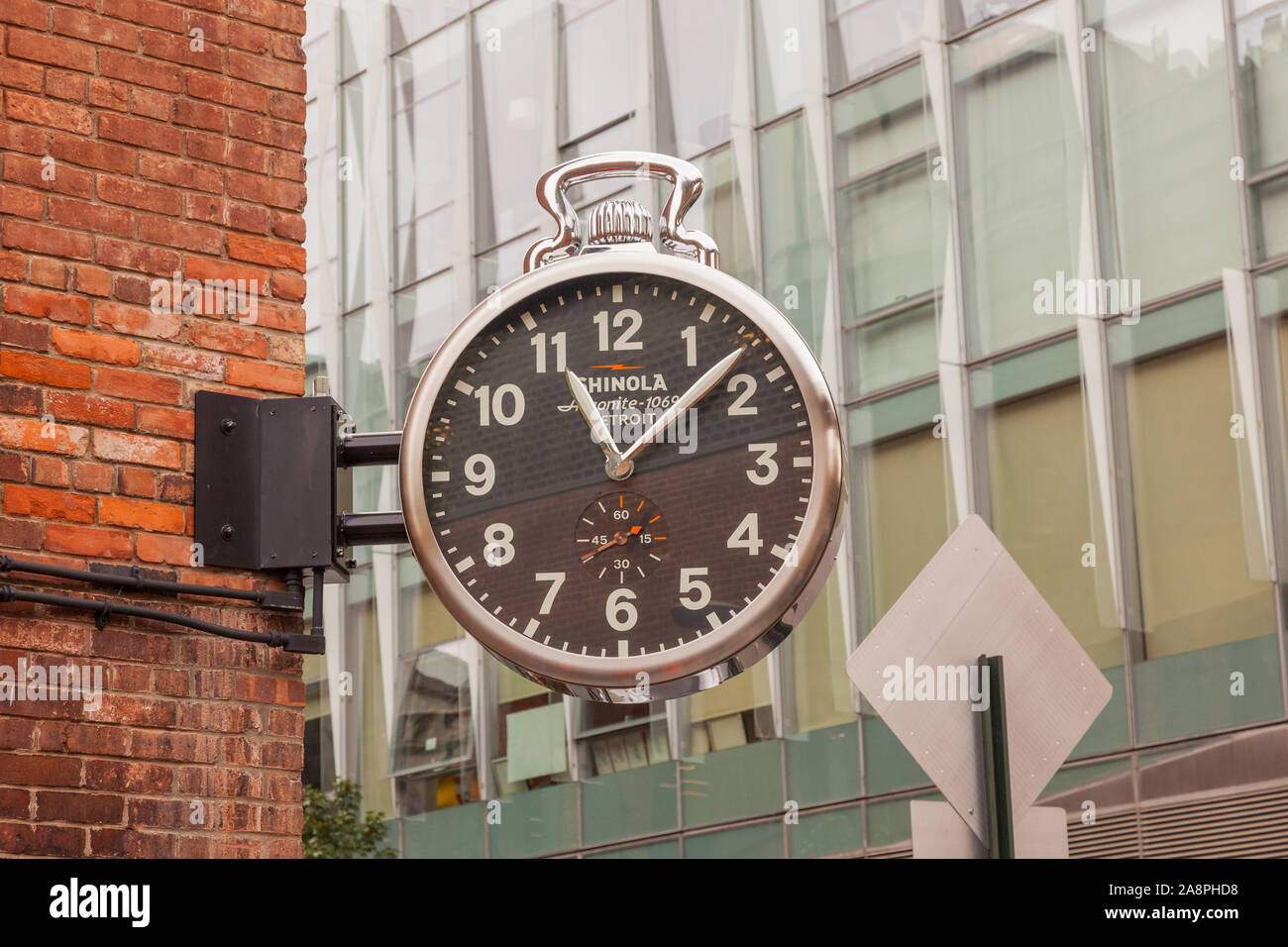 Large pocket watch clock outside of Time Out Market in Dumbo, Brooklyn ...