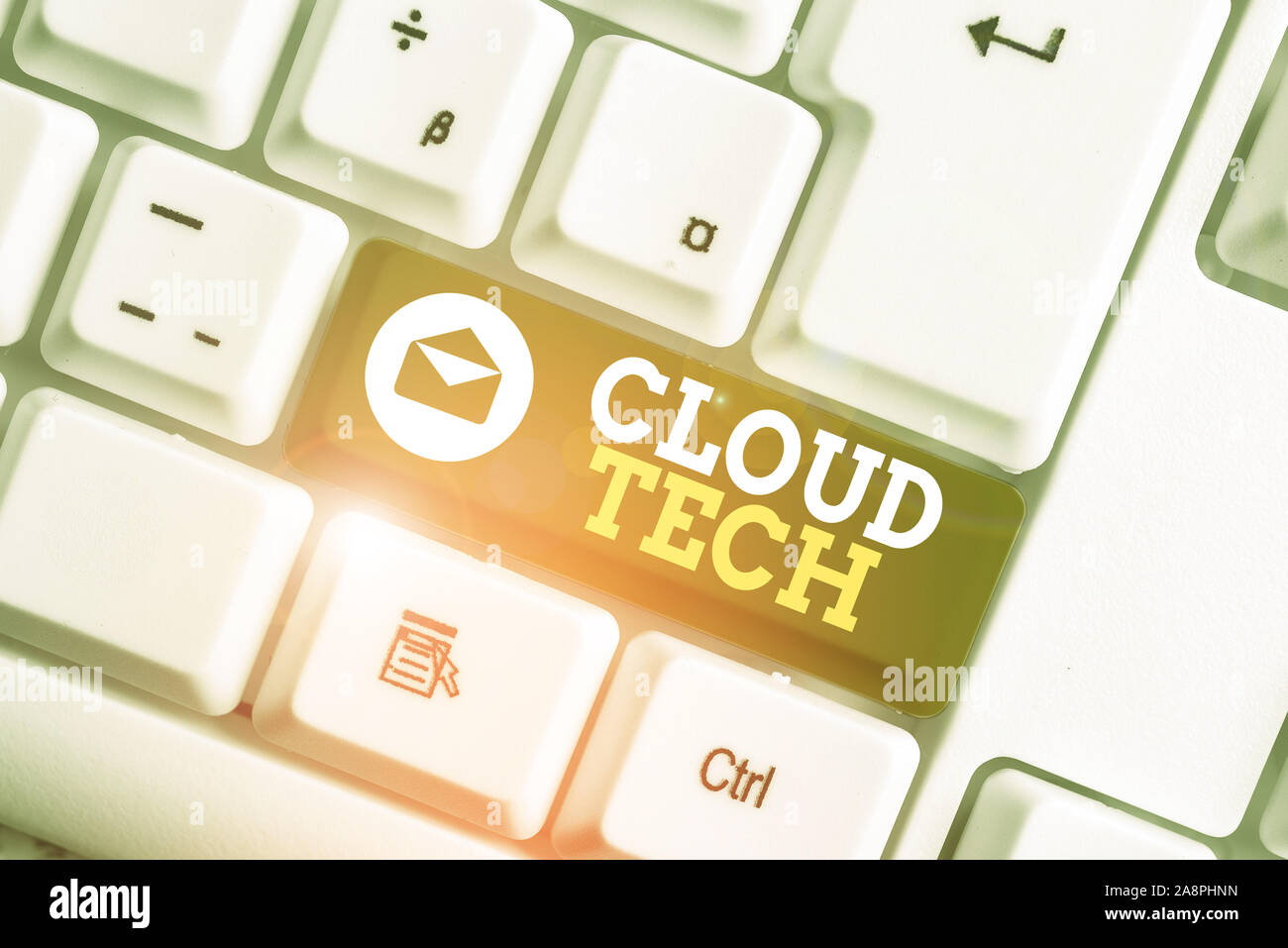 Conceptual hand writing showing Cloud Tech. Concept meaning storing and accessing data and ...