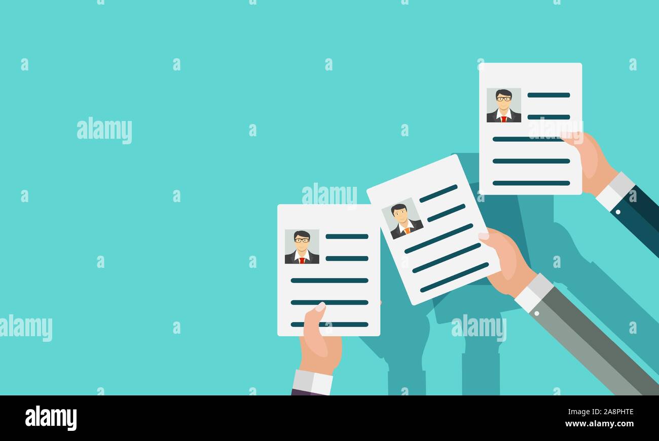 Finding employee design concept. HR job seeking. Vector illustration ...