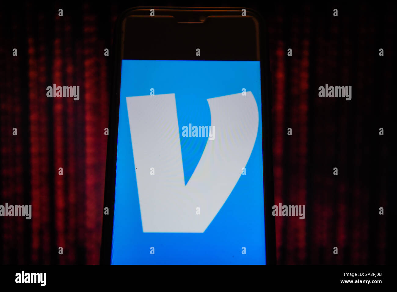 In this photo illustration a Venmo logo displayed on a smartphone Stock ...