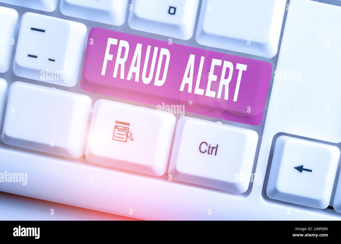 Writing note showing Fraud Alert. Business concept for security alert ...