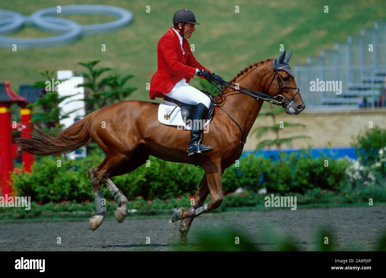 The Olympic Games, Atlanta 1996, Ludger Beerbaum (GER) riding Goldfever ...