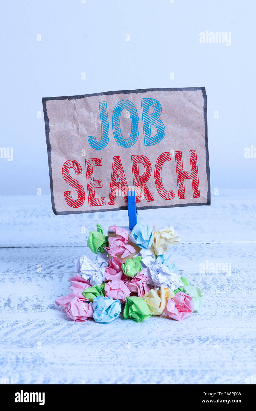 Handwriting text writing Job Search. Conceptual photo An act of ...