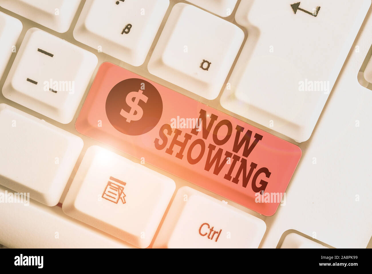 Conceptual hand writing showing Now Showing. Concept meaning ...