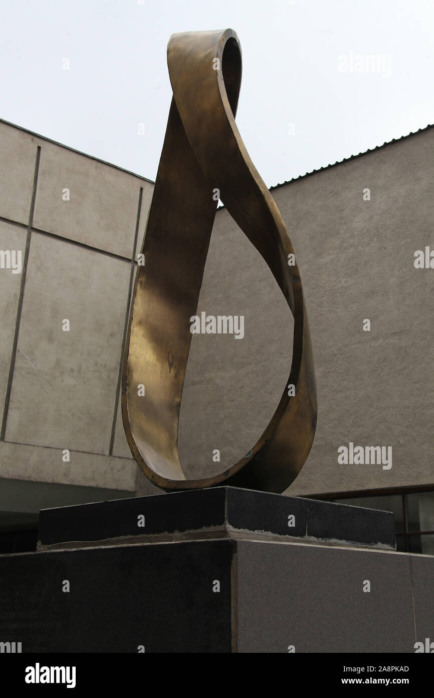 Mobius strip sculpture outside the Fine Arts Museum in Bishkek Stock ...