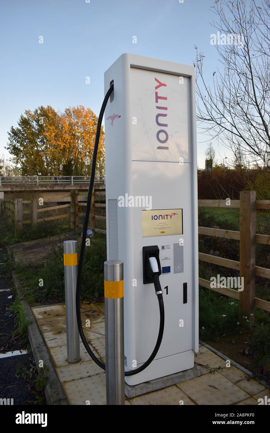 Ionity EV charger at Milton Keynes Coachway Hub charging point Stock ...