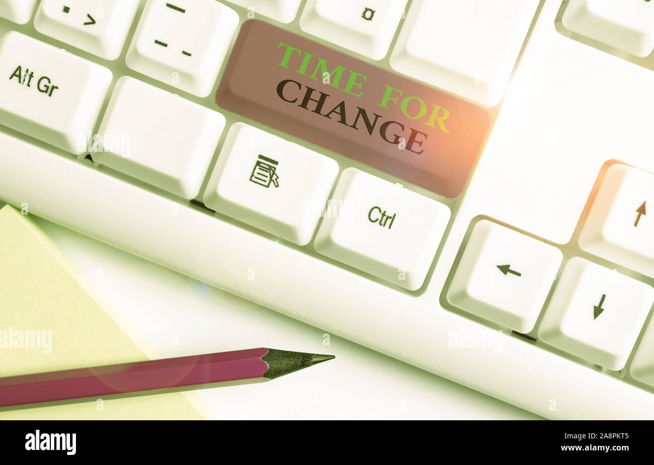 Writing note showing Time For Change. Business concept for Changing ...