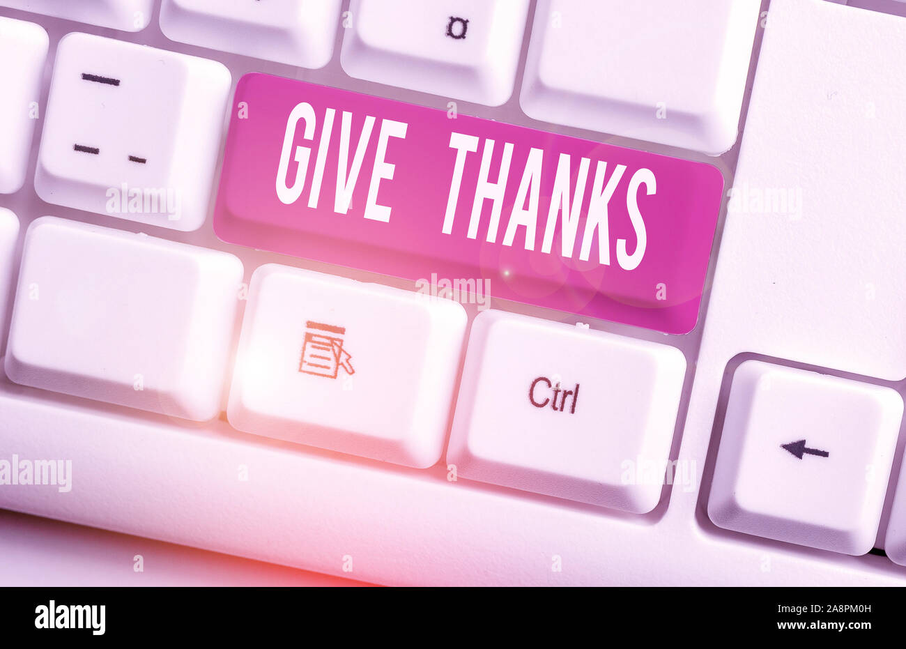 Writing note showing Give Thanks. Business concept for express ...