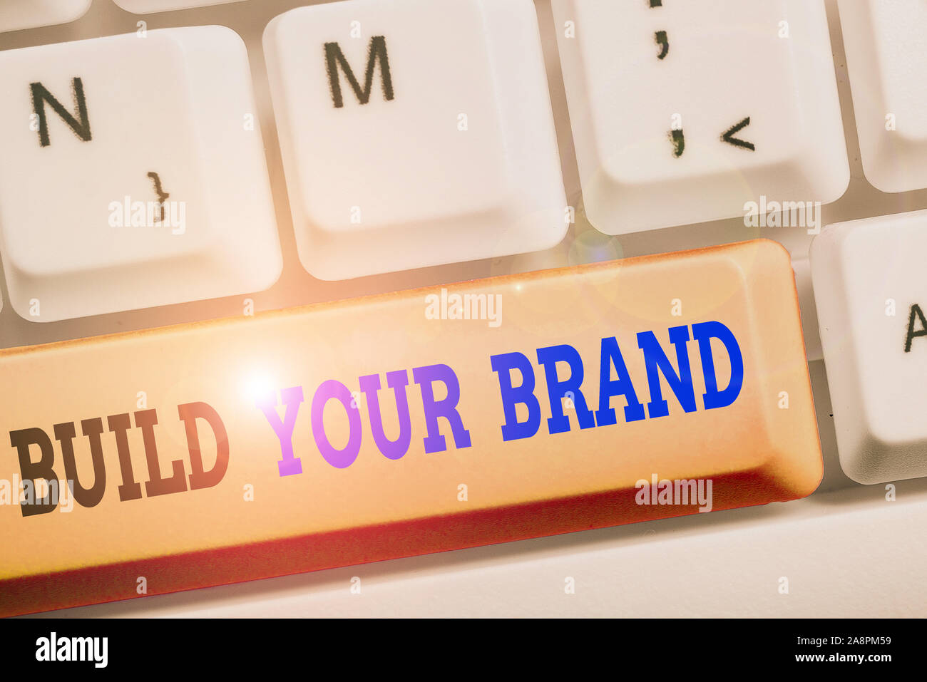 Text sign showing Build Your Brand. Business photo text Make a ...