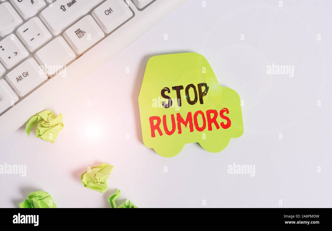 Handwriting text writing Stop Rumors. Conceptual photo put an end ...