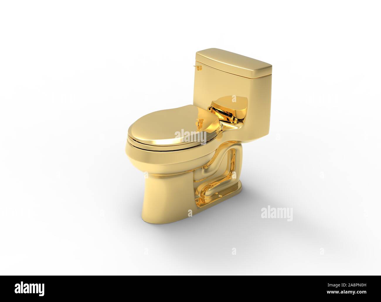 Gold toilet object 3D Rendering Stock Photo - Alamy