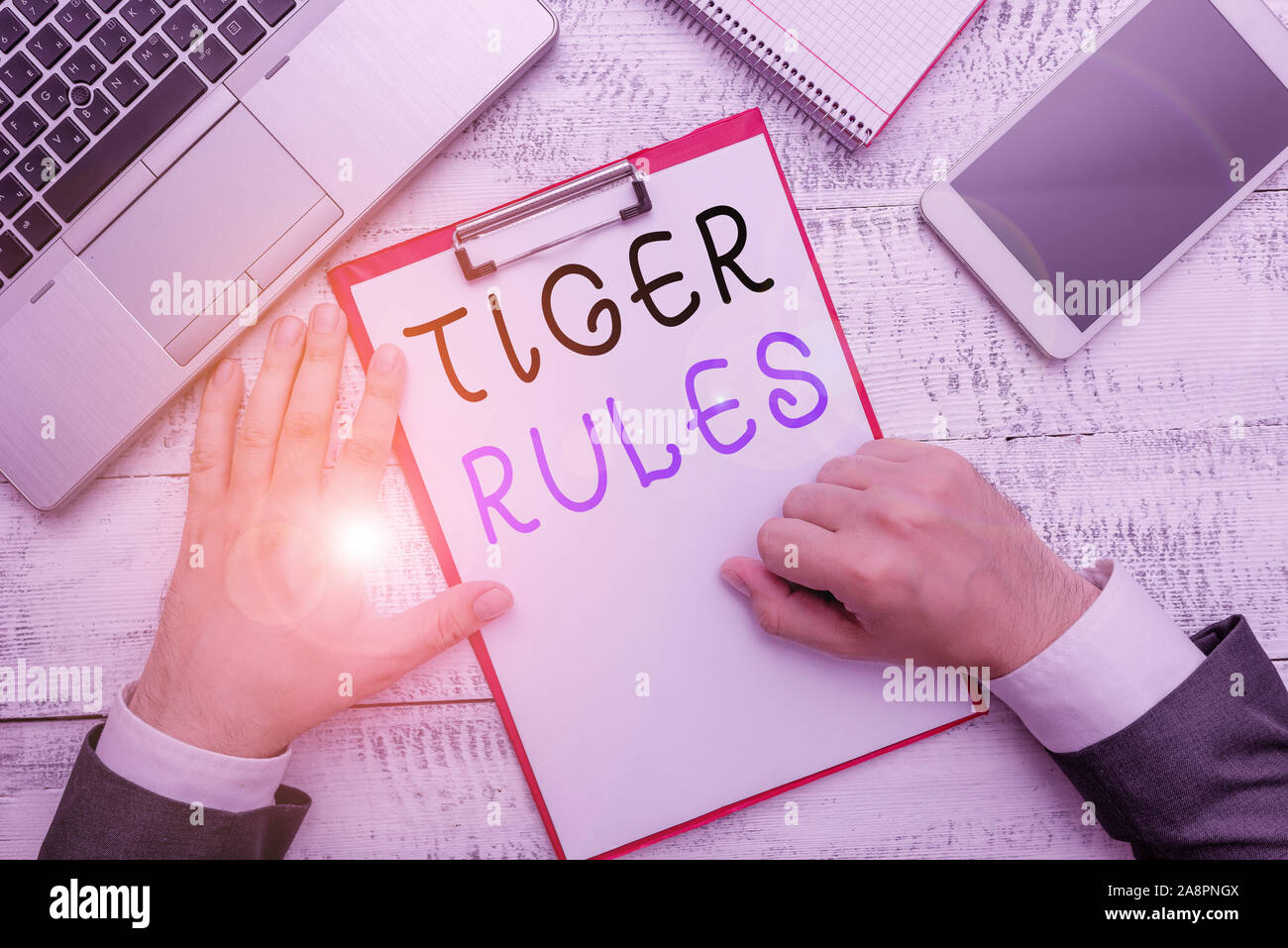 Word writing text Tiger Rules. Business photo showcasing Willpower and ...