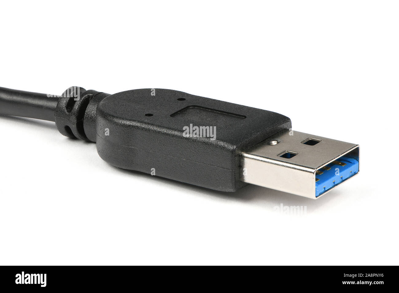 Closeup USB cable isolated on white. High resolution photo. Full depth ...