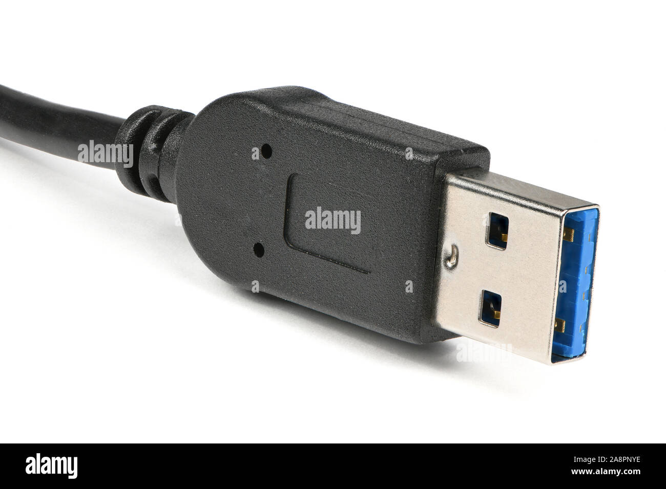 Closeup USB cable isolated on white. High resolution photo. Full depth ...