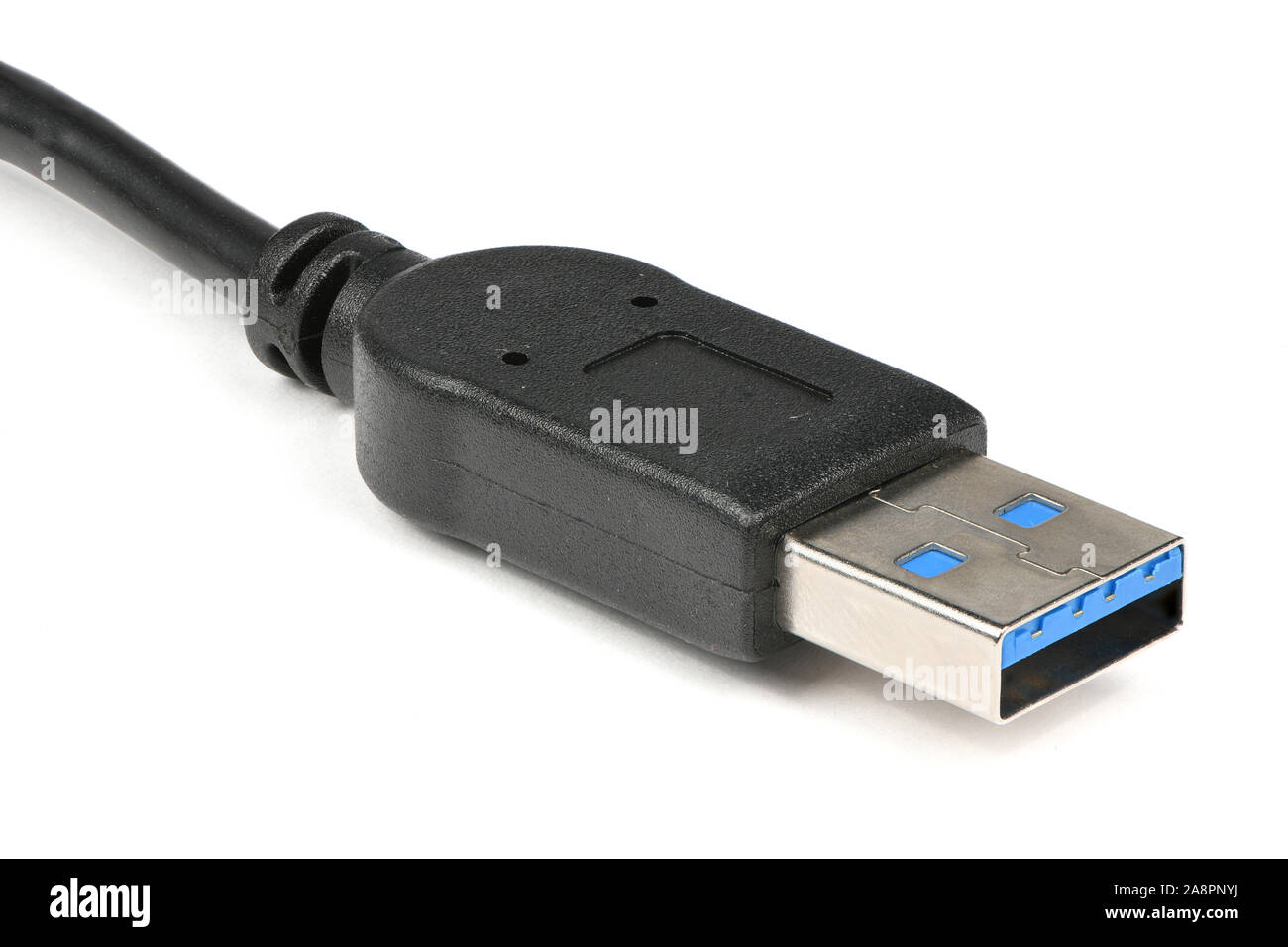 Closeup USB cable isolated on white. High resolution photo. Full depth ...
