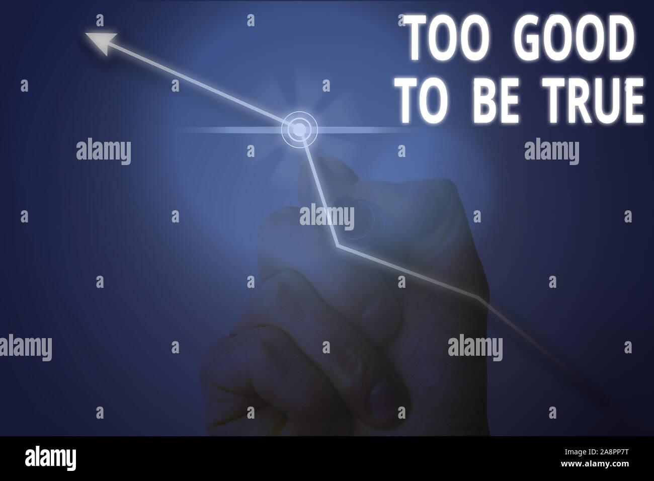 Conceptual hand writing showing Too Good To Be True. Concept meaning Extraordinarily Fantastic ...