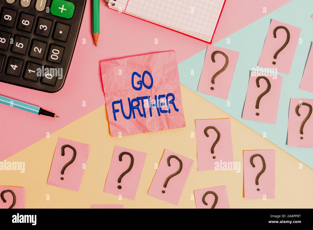 Handwriting text Go Further. Conceptual photo To make a bolder ...