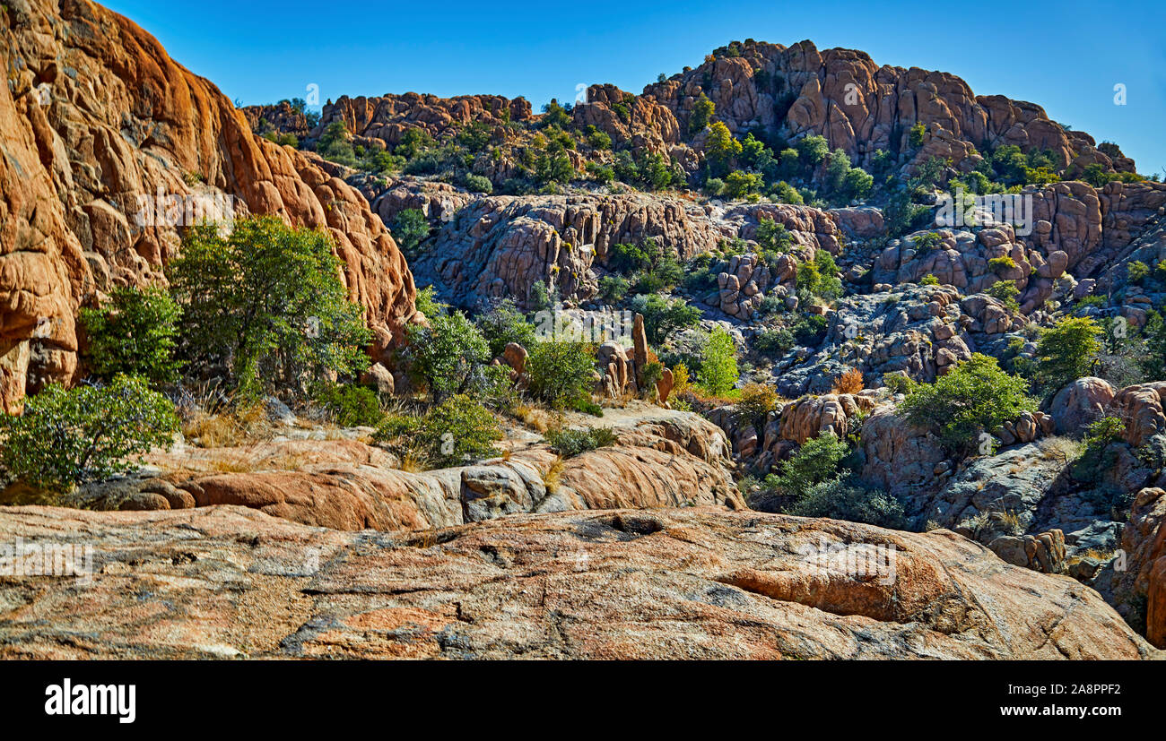 scenic view of mountain boulders in the granite dells, Prescott ...