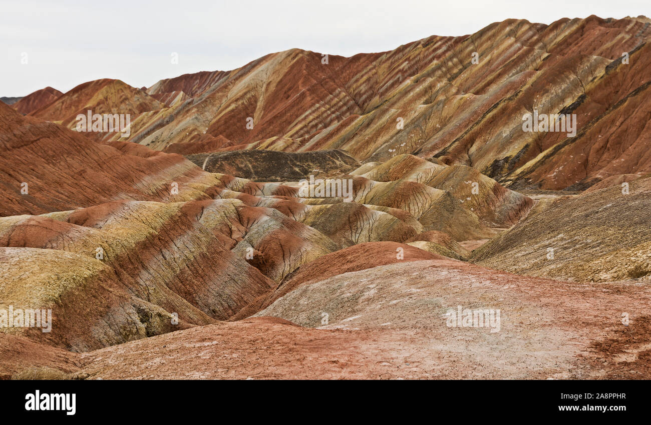 Colorful hills at the Danxia Geopark, Gansu, China Stock Photo - Alamy