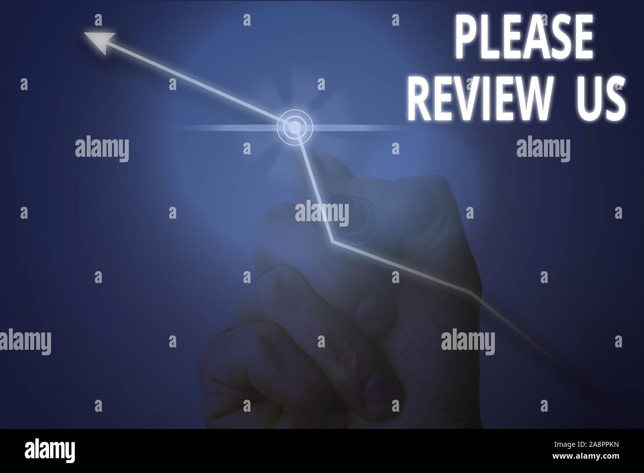 Conceptual hand writing showing Please Review Us. Concept meaning Give ...