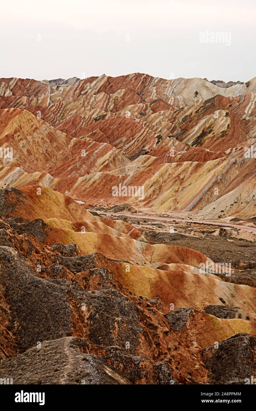 Colorful hills at the Danxia Geopark, Gansu, China Stock Photo - Alamy