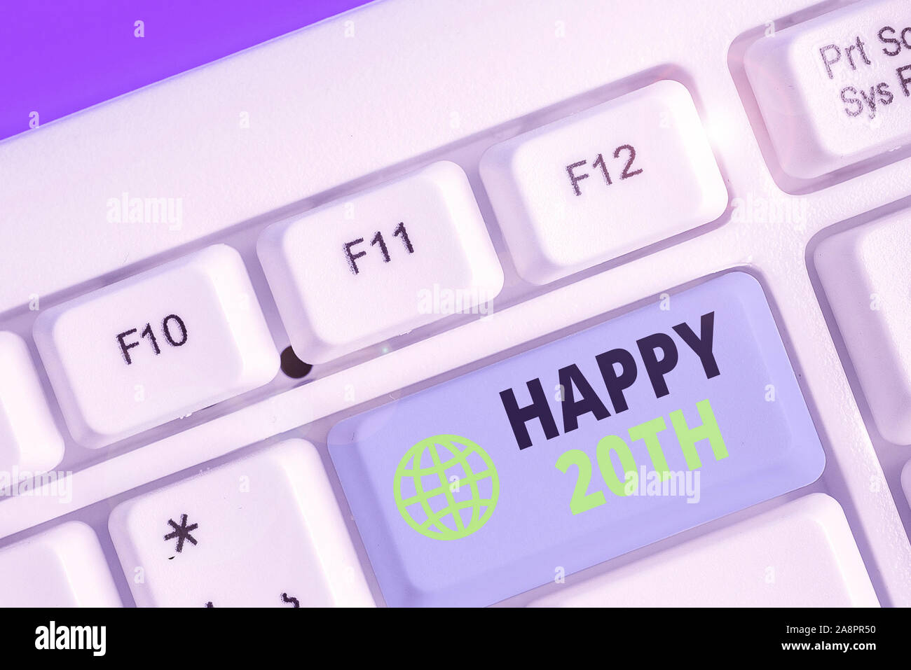 Word writing text Happy 20Th. Business photo showcasing a joyful ...
