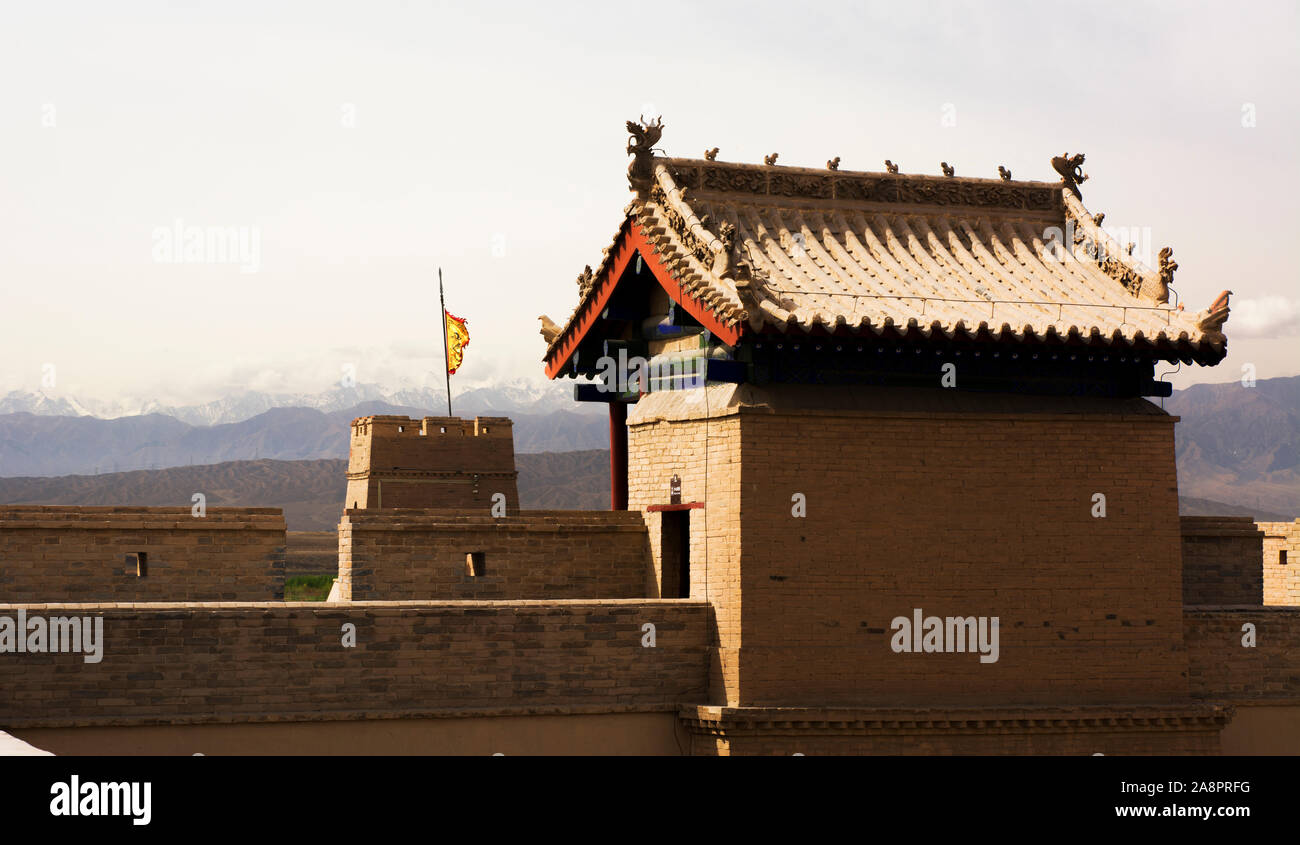 Gansu jiayuguan the great wall fortress hi-res stock photography and ...