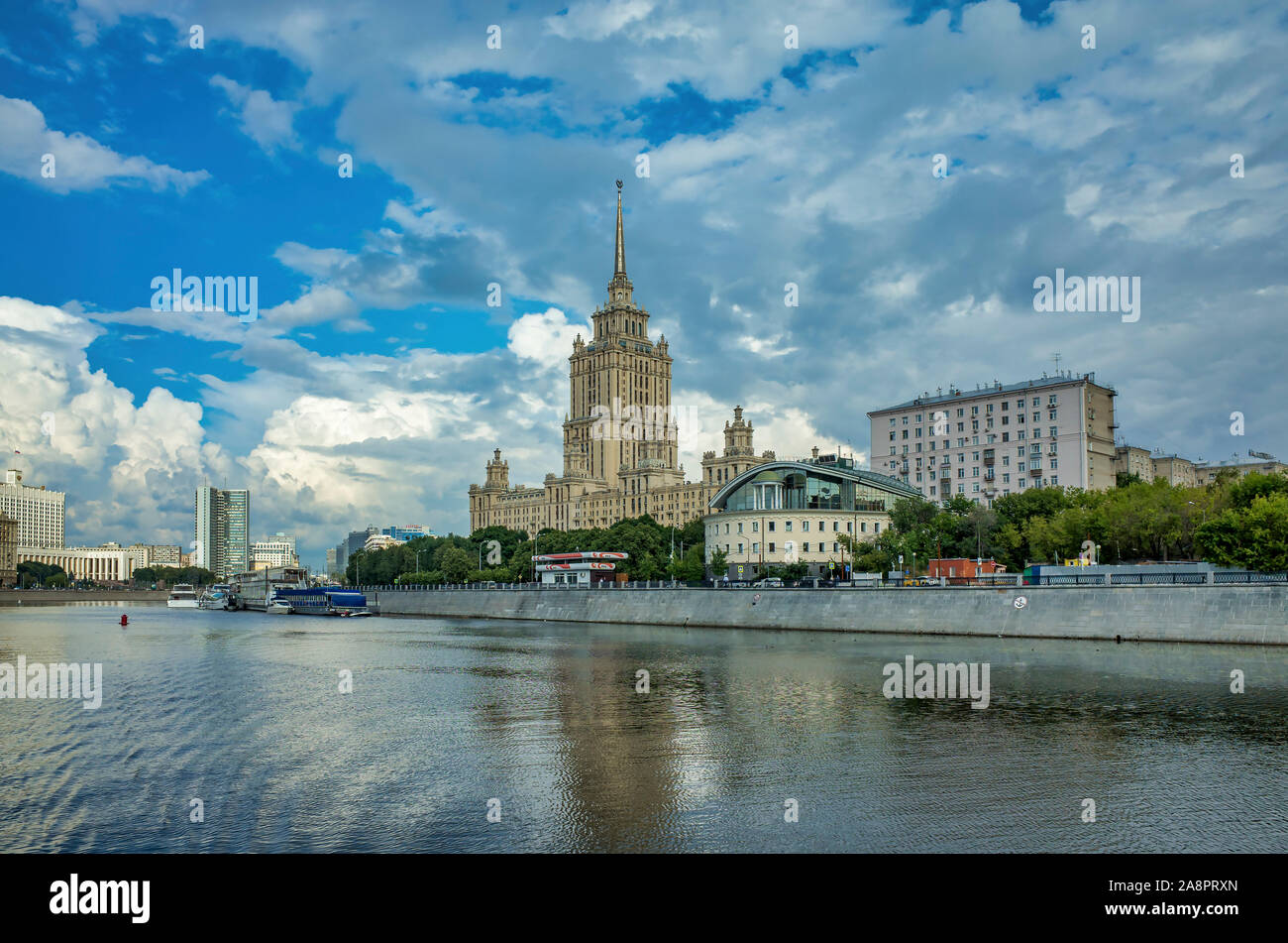 Moscow, Russia - July 11, 2018: View of the Radisson Royal hotel and ...