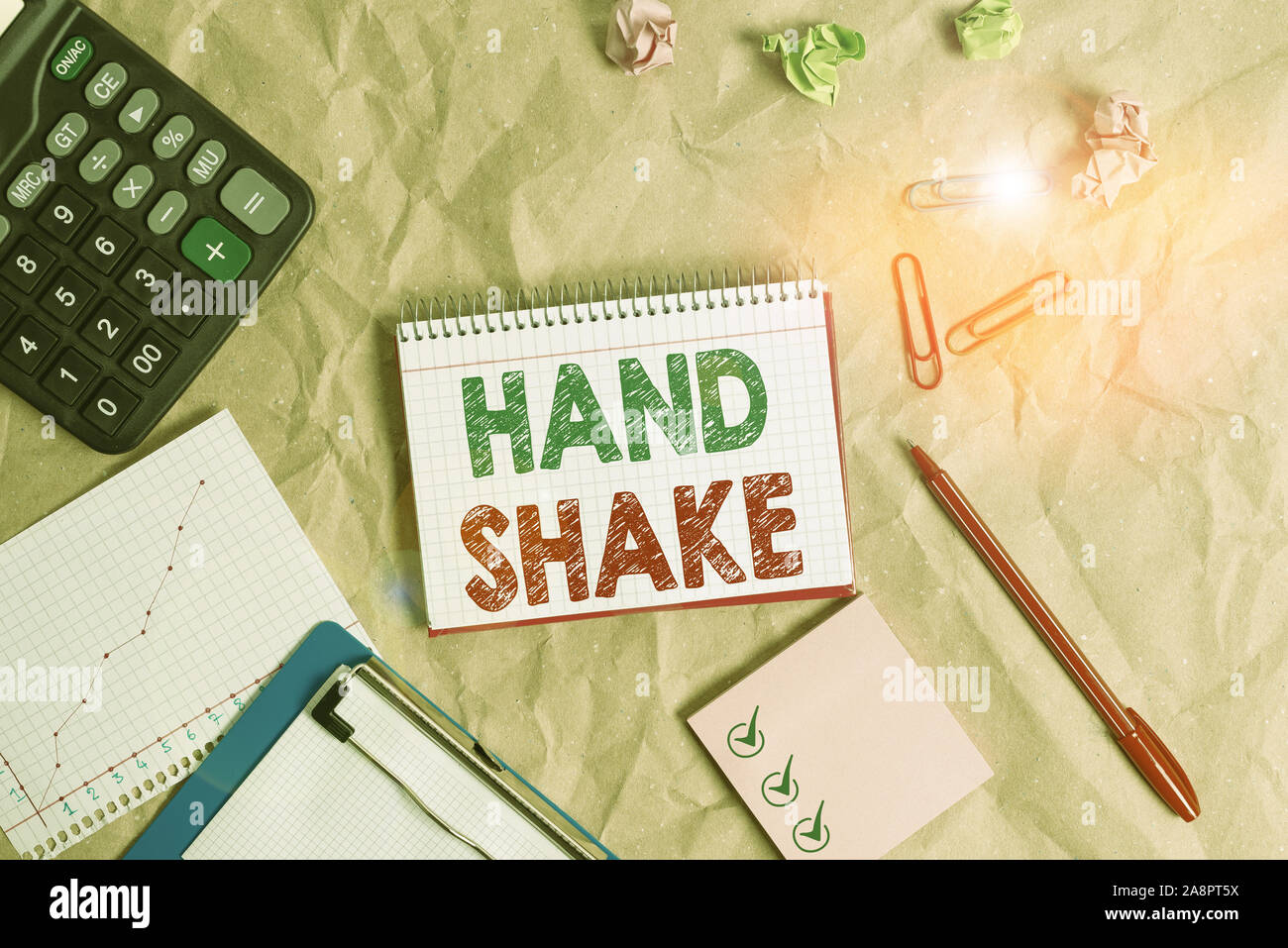 Word writing text Hand Shake. Business photo showcasing an act showing ...